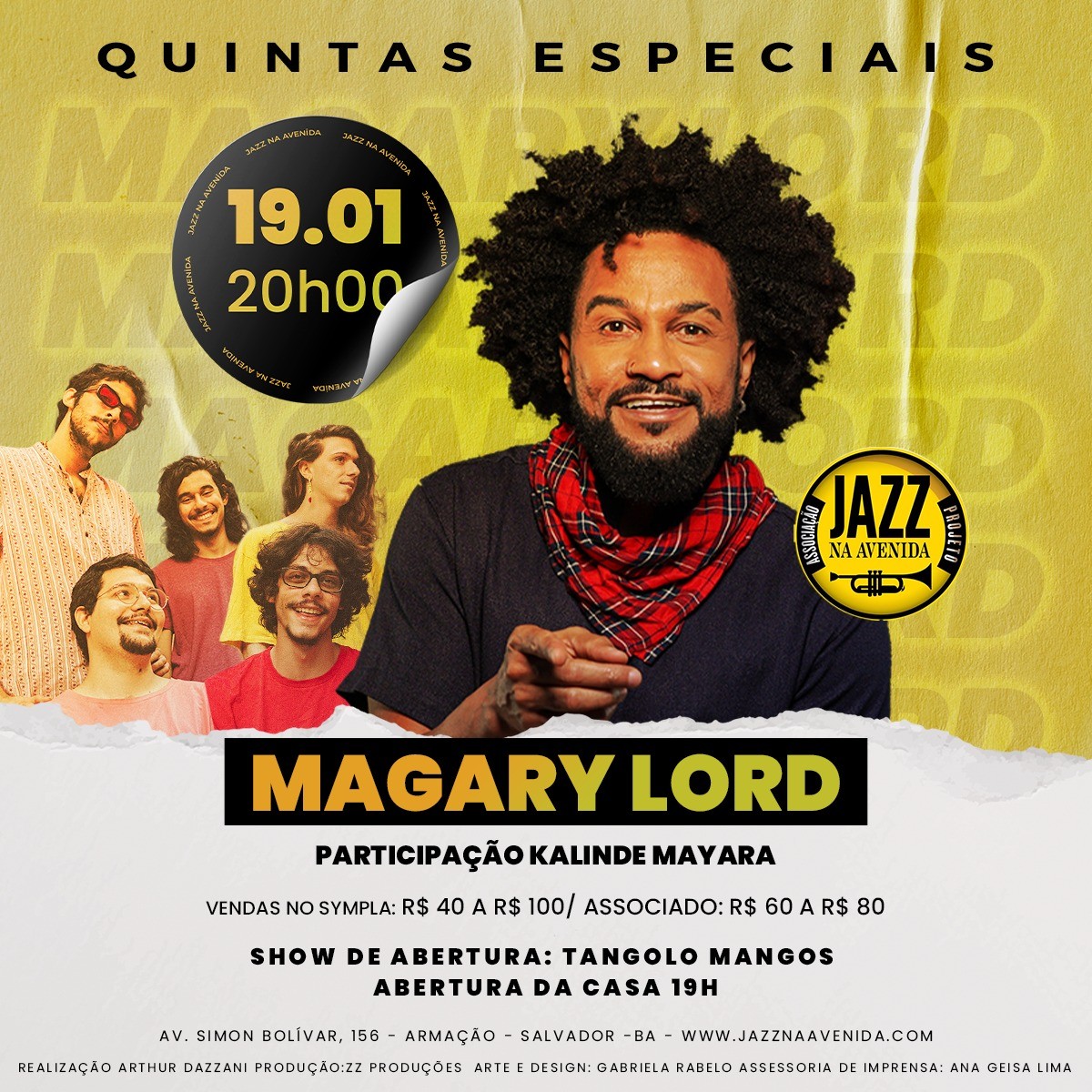 Magary Lord apresenta Black Semba no Jazz na Avenida no dia 2/03