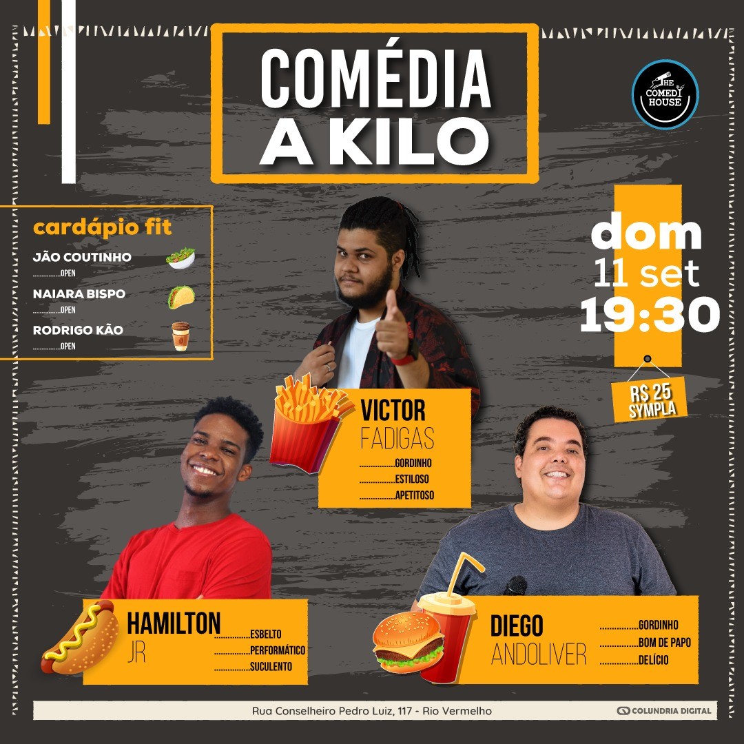 Stand up comedy Comédia a Kilo ocorre em Salvador no dia 11/9